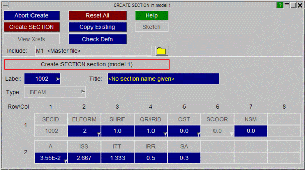 SECTION: Defining Element Sections